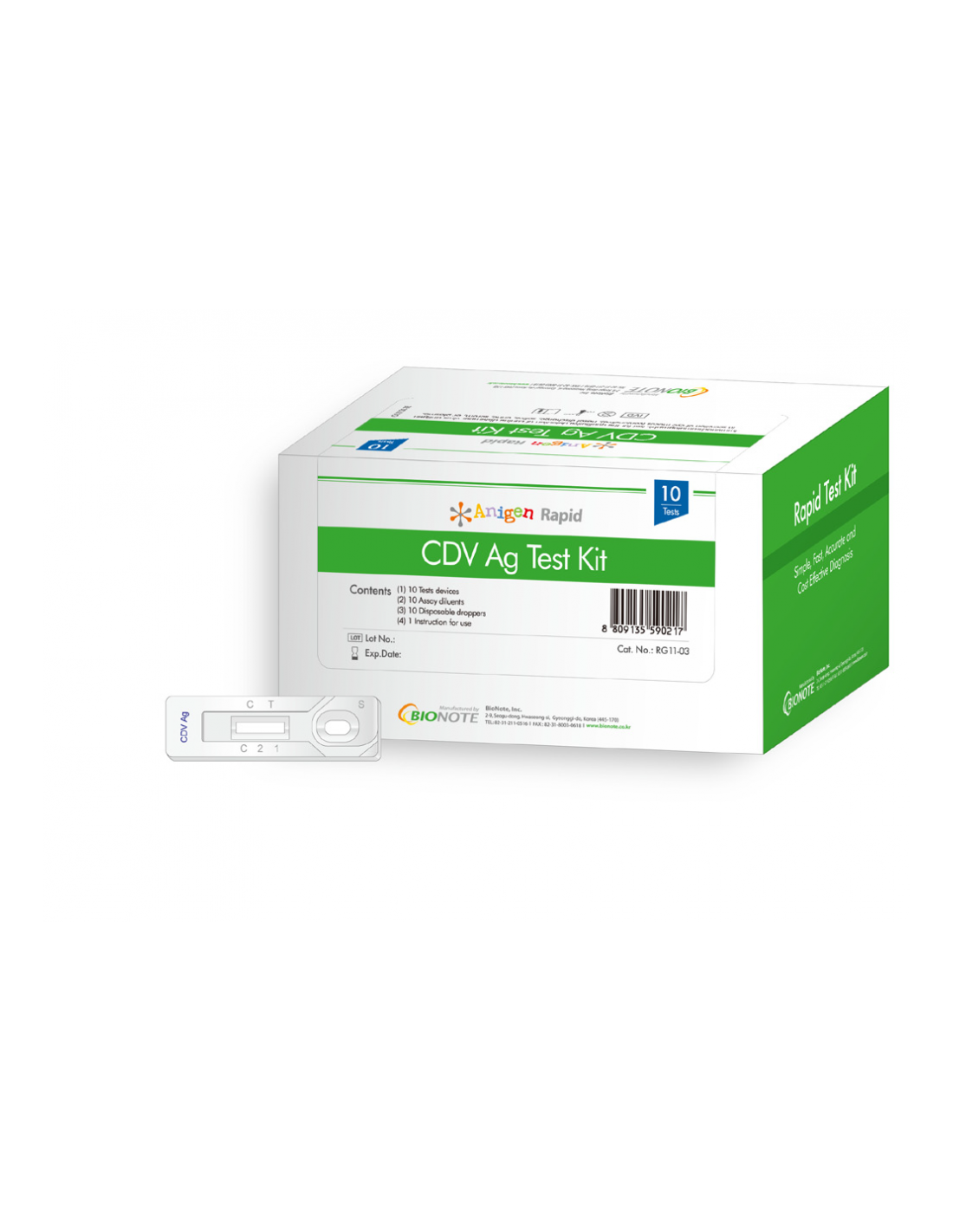 ANIGEN TEST CDV AG X 10 TESTE